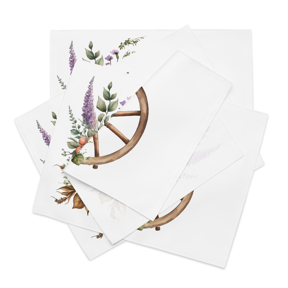 Wheel Flowers #4 Placemat Set | Zelias Designs Arts
